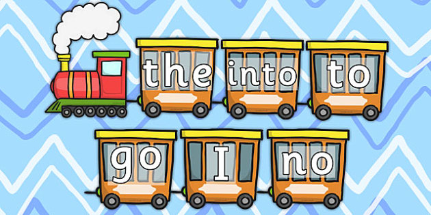 Phase 2 Phonics Tricky Words Train - phase two, visual aid
