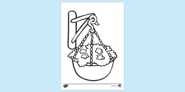 FREE! - Hanging Basket Colouring | Colouring Sheets