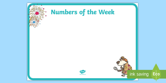 Numbers of the Week Poster