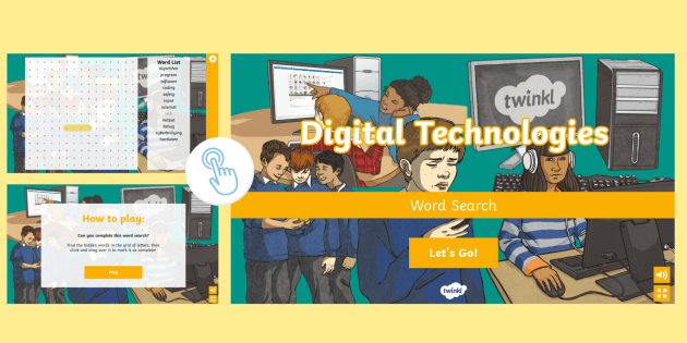 Digital Technologies Interactive Word Search (teacher made)
