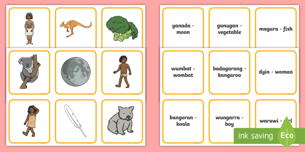 Dharawal Aboriginal Language Matching Cards - Tharawal The Ways In Which