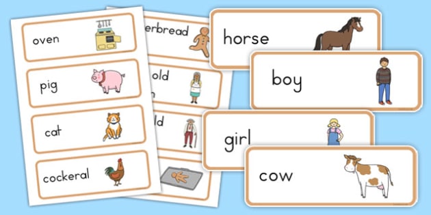 The Gingerbread Man Word Cards - australia, gingerbread man, word cards
