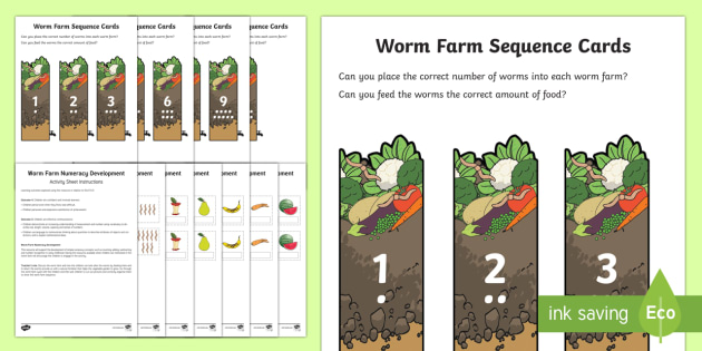 Worm Farm - Count and Add Worksheet / Worksheet