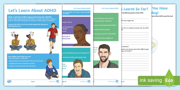 Let's Learn About ADHD Activity Sheets (teacher made)