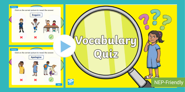 * NEW * Vocabulary Quiz Powerpoint (teacher made)