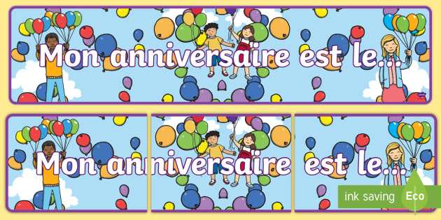 French Birthday Board Banner - display lettering