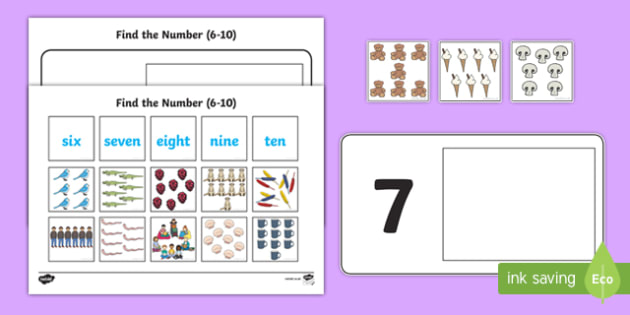 Workstation Pack: Find the Number (6 - 10) Activity