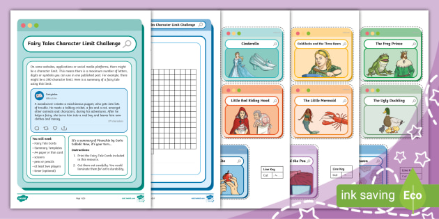 Fairy Tales Character Limit Challenge (Ages 7 - 11)