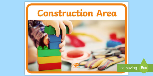 FREE! - 👉 Construction Area Photo Sign (teacher made)