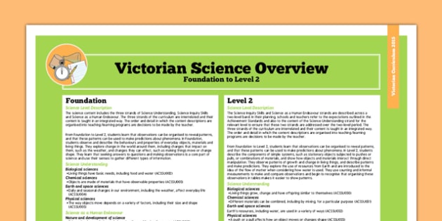 FREE! - AusVELs Victorian Curriculum Foundation to Level 2 Science ...