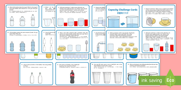 KS1 Capacity Challenge Cards English/Mandarin Chinese - KS1 Capacity ...