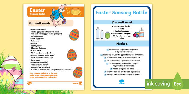 Easter Treasure Basket Ideas (teacher made)