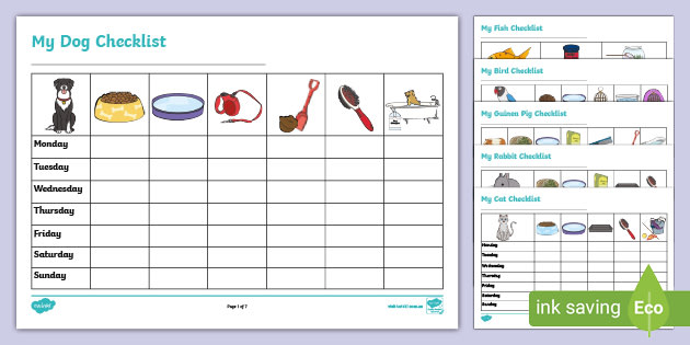 Animal Care Checklists