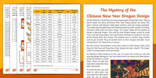Chinese New Year Phonics Problem-Solving Mystery Game