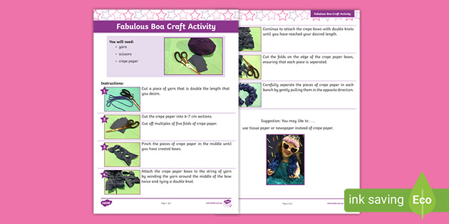Whitney and Britney Chicken Divas - Fabulous Boa Craft Activity