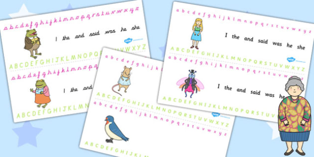 Thumbelina Alphabet Strips - a-z, strip, writing aid, visual aid