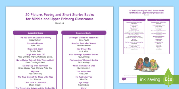 Relief Teaching Middle and Upper Primary Book List