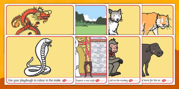 Chinese New Year Story Playdough Mats - chinese, playdough, mat