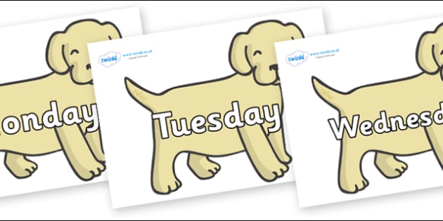 FREE! - Days of the Week on Puppies (teacher made)