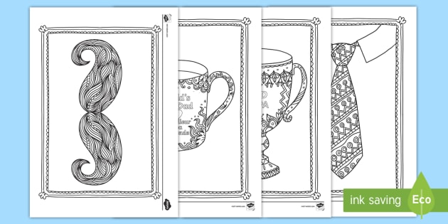 Father's Day Mindfulness Colouring Sheets - English/French