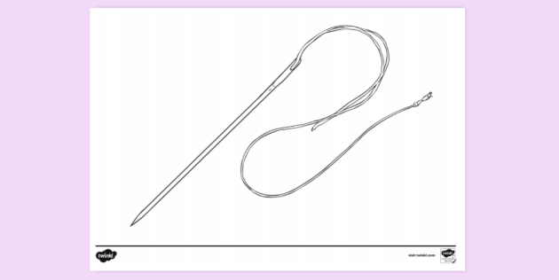 FREE! - Needle With Knotted Thread | Colouring Sheets