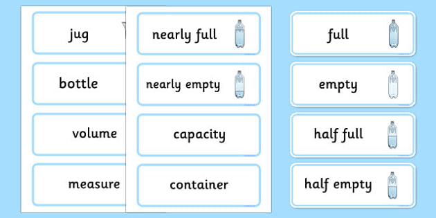 FREE! - Capacity Word Cards (teacher made)