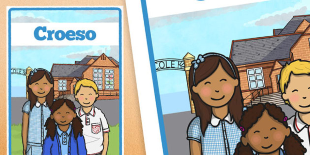 Poster Croeso - Adnoddau Cynradd (teacher made) - Twinkl