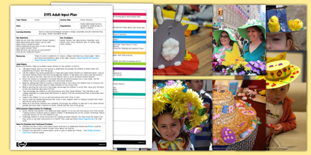 Easter Bonnets EYFS Adult Input Plan