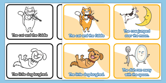 Hey Diddle Diddle Picture Flash Cards (teacher made)