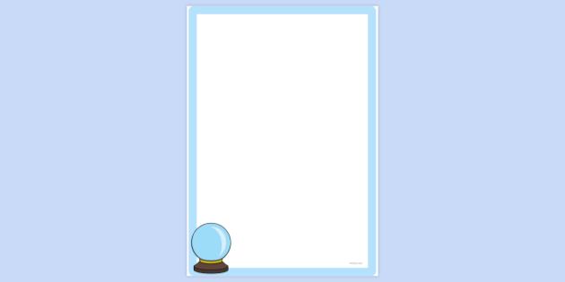 FREE! - Simple Blank Crystal Ball Page Border | Twinkl