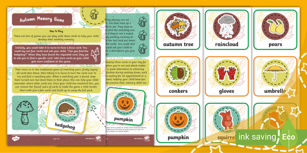 Autumn Memory Game (teacher made)