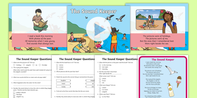 * NEW * The Sound Keeper Poetry Differentiated Activity Pack - sound
