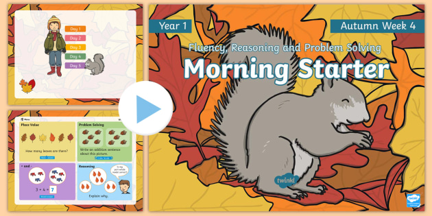 Year 1 Fluency Reasoning and Problem Solving Autumn Morning Starter Maths