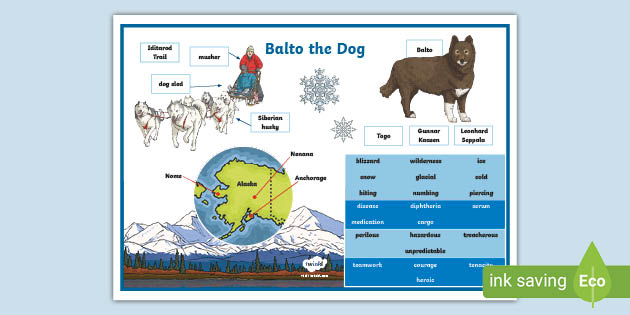 Balto the Dog Word Mat