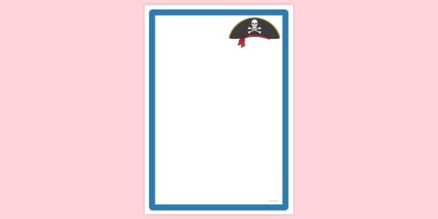 FREE! - Simple Blank Pirate Hat Page Border | Page Borders | Twinkl