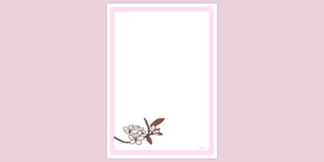 FREE! - Cool Flower | Page Borders | Twinkl (teacher made)