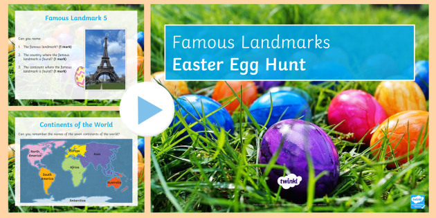 Famous Landmarks Easter Egg Hunt PowerPoint - Secondary