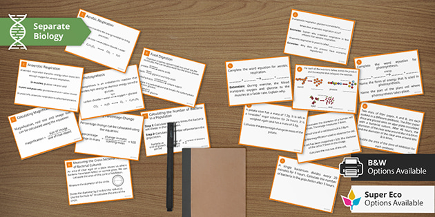AQA Separate Biology Equation Flashcards