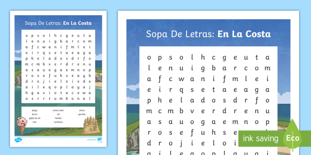 Seaside Topic Word Search