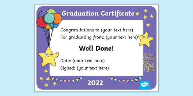 EYFS Graduation Certificate (teacher made)