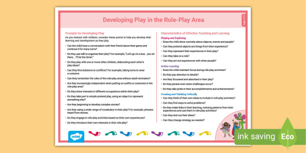 EYFS Role-Play Area 3-4 Next Steps Poster (teacher made)