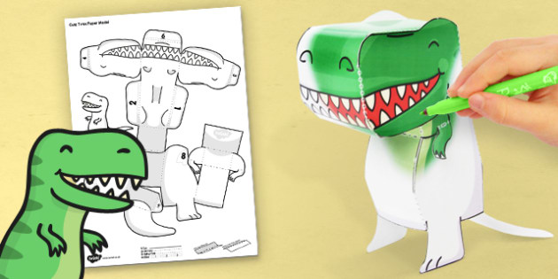 3D T-Rex Paper Model Activity