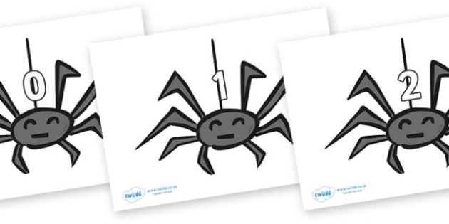 FREE! - Numbers 0-100 on Spiders (teacher made)