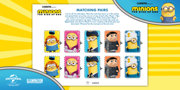 FREE! - 👉 Minions: Matching Pairs (teacher made)