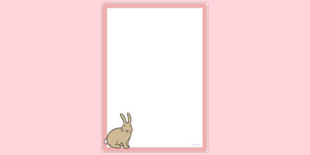 FREE! - Simple Blank Bunny Page Border | Page Borders | Twinkl