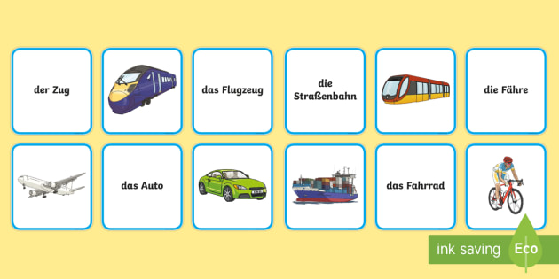 Transport and Travel Matching Cards German (teacher made)