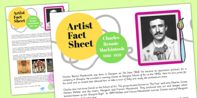 Charles Rennie Mackintosh Fact Sheet (teacher made)