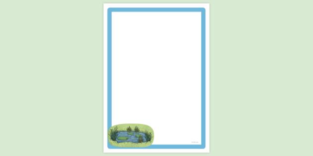 FREE! - Simple Blank Pond Page Border | Page Borders | Twinkl