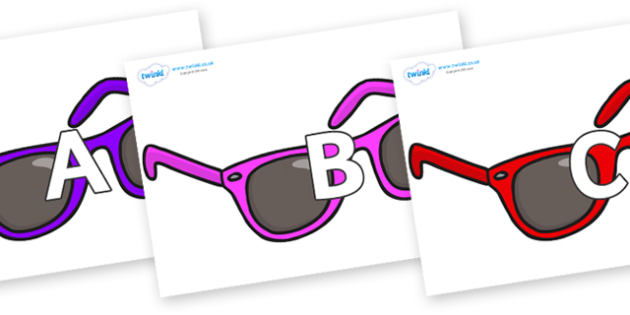 A-Z Alphabet on Sunglasses