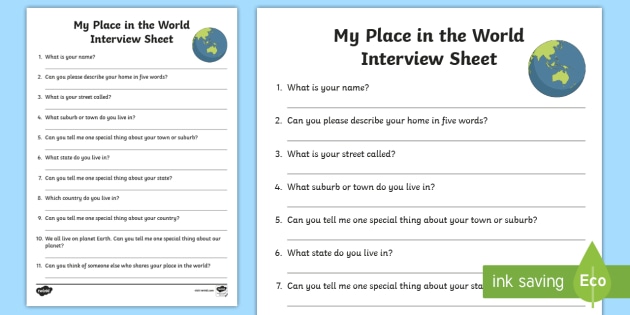 'I am From' Template | Interview Worksheet | Twinkl